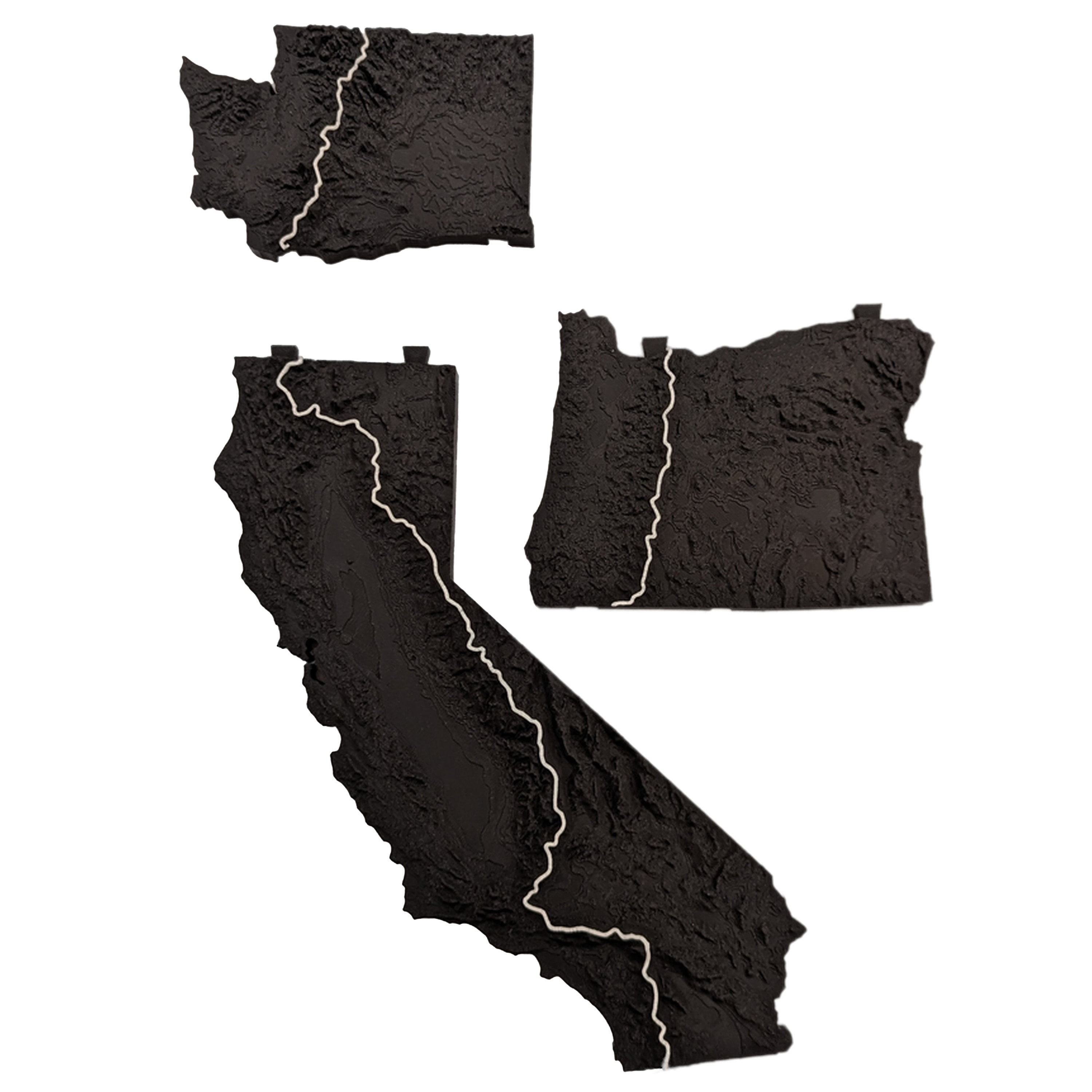 Pacific Crest Trail PCT 3D Topographic Map Wall Art - Etsy