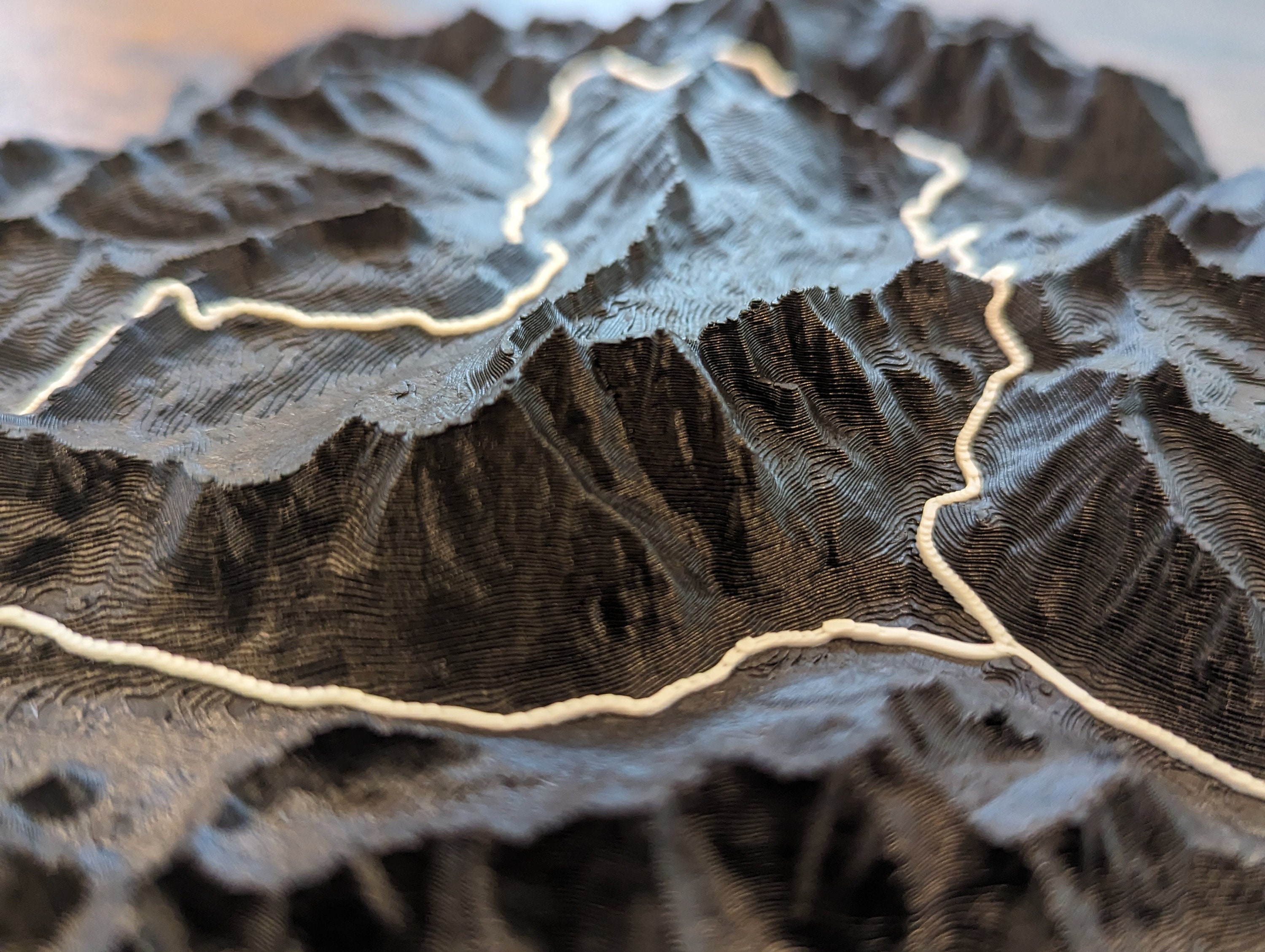 Four Pass Loop 3D Topographic Trail Map Wall Art - Etsy