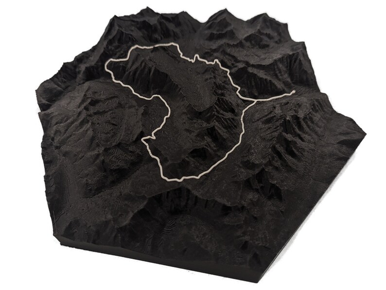 Four Pass Loop 3D Topographic Trail Map Wall Art - Etsy