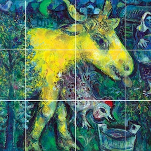 Marc Chagall the Farmyard Farm Animals Goat Chicken Country Western ...