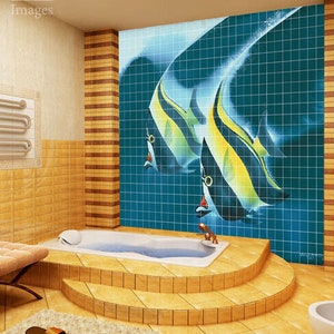 Chicken Hen Rooster Rabbits Farm Animals Accent Ceramic Tile Mural ...