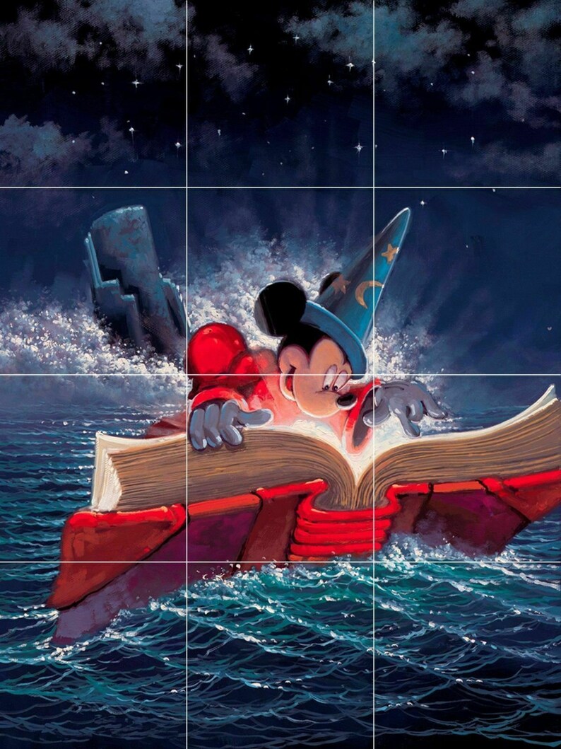 Fantasia Wizard Mickey Mouse Magic Ceramic Tile Mural - Etsy