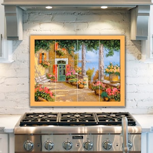 Country Farm Animals Chicken Rabbits Hen Ceramic Tile Mural Medallion ...