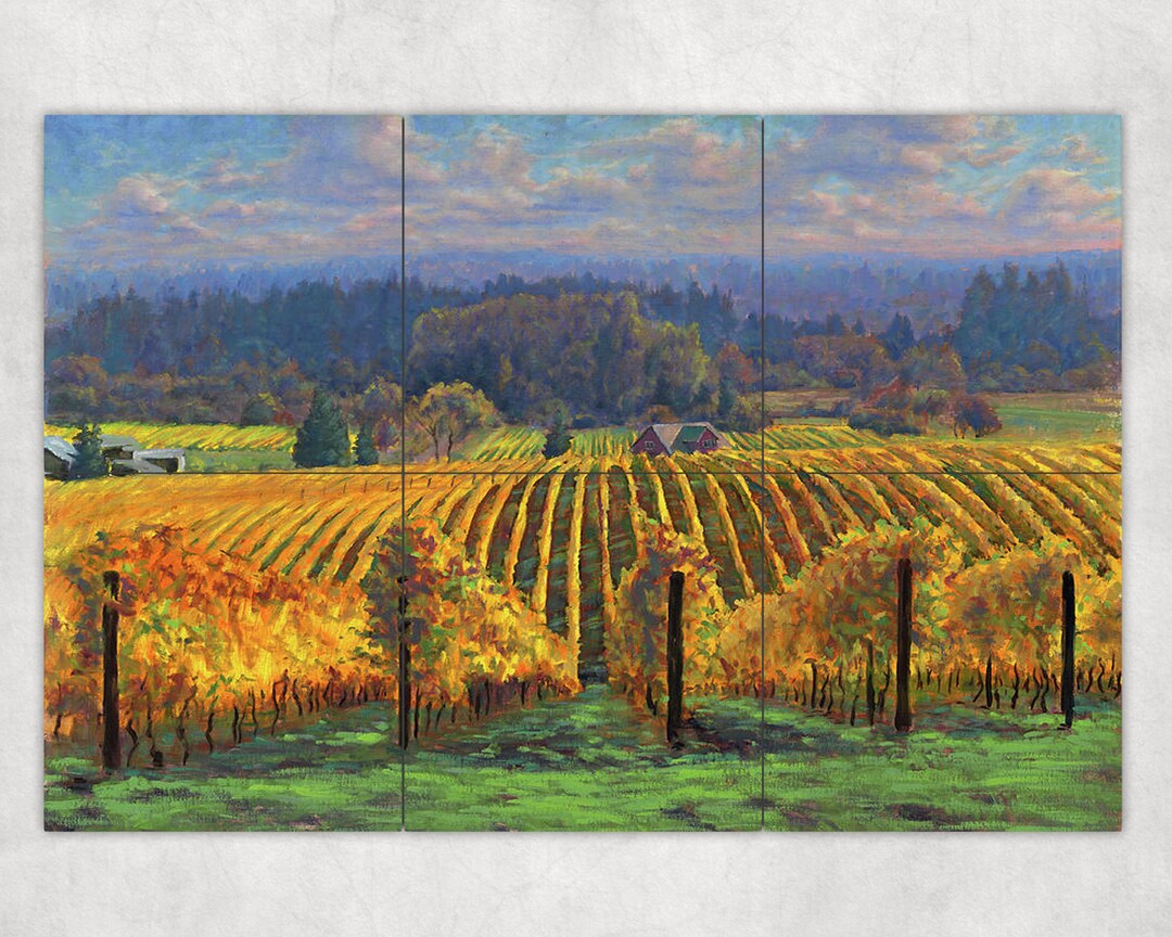 Vineyard Wine Gold Harvest Italy Ceramic Tile Mural Backsplash ...