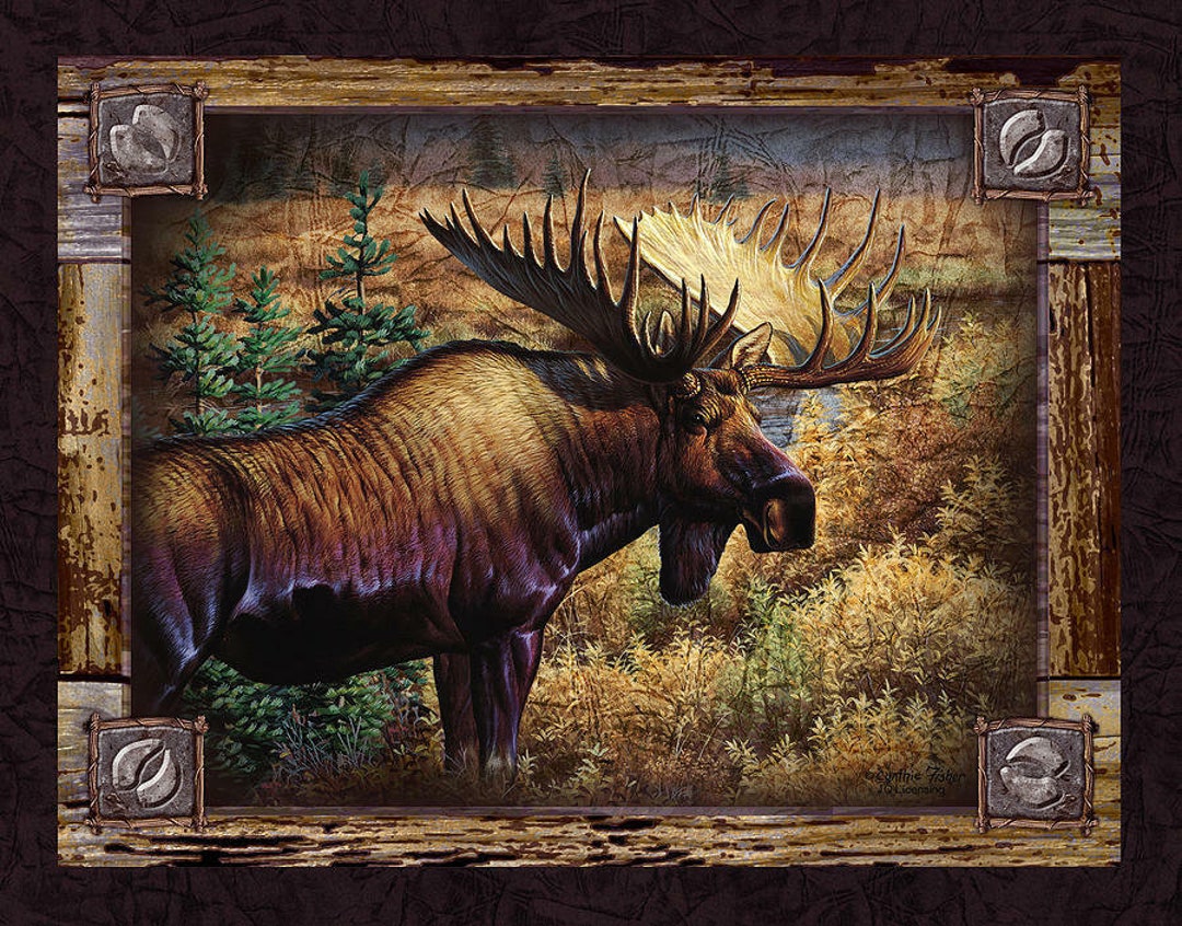 Moose Deer Wildlife Elk Nature Frame Ceramic Tile Mural Backsplash ...