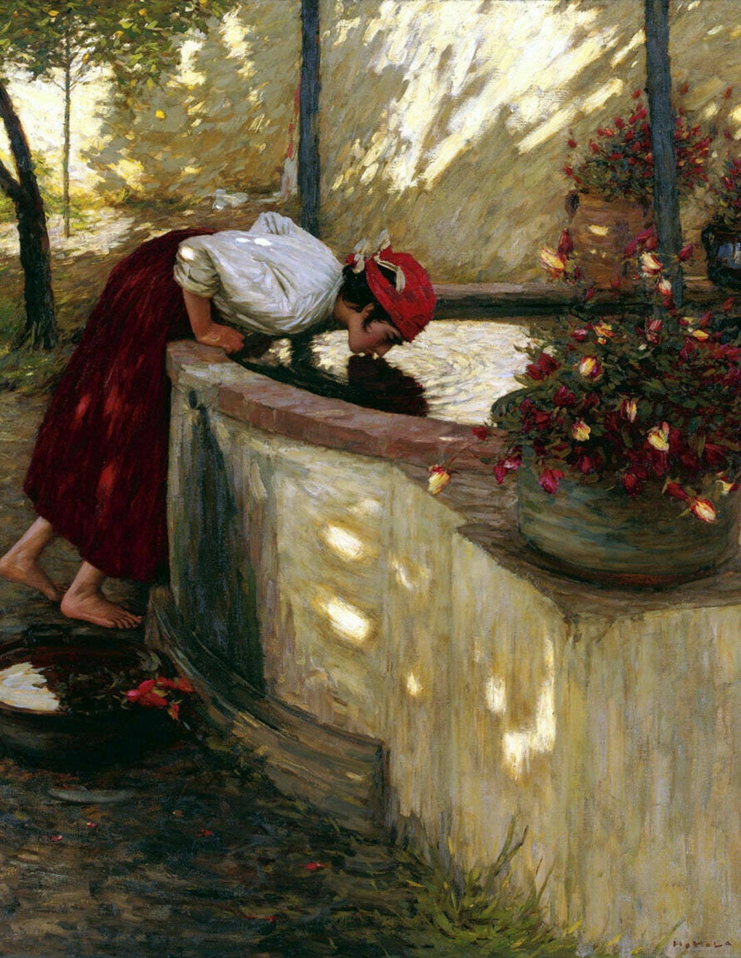 Ligurian Roses Ceramic Tile Mural Backsplash Medallion - Etsy