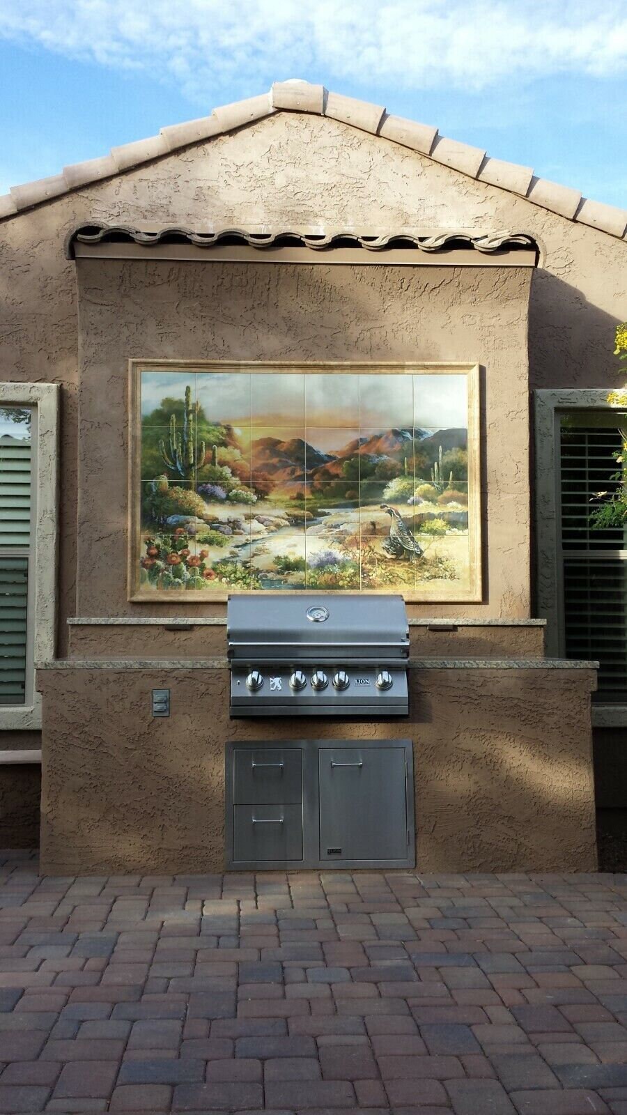 Mediterranean Sea Window View Italy Tuscany Garden Ceramic Tile Mural ...