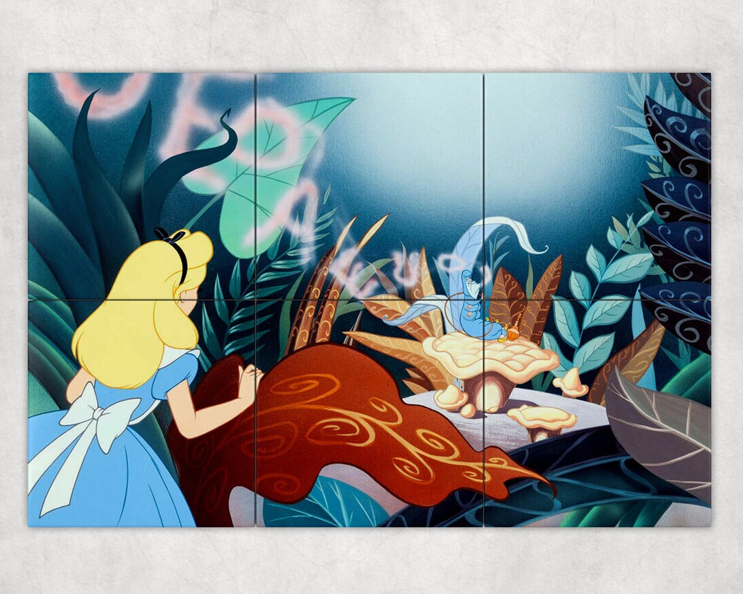 Alice in Wonderland With Caterpillar Ceramic Accent Tile Mural ...