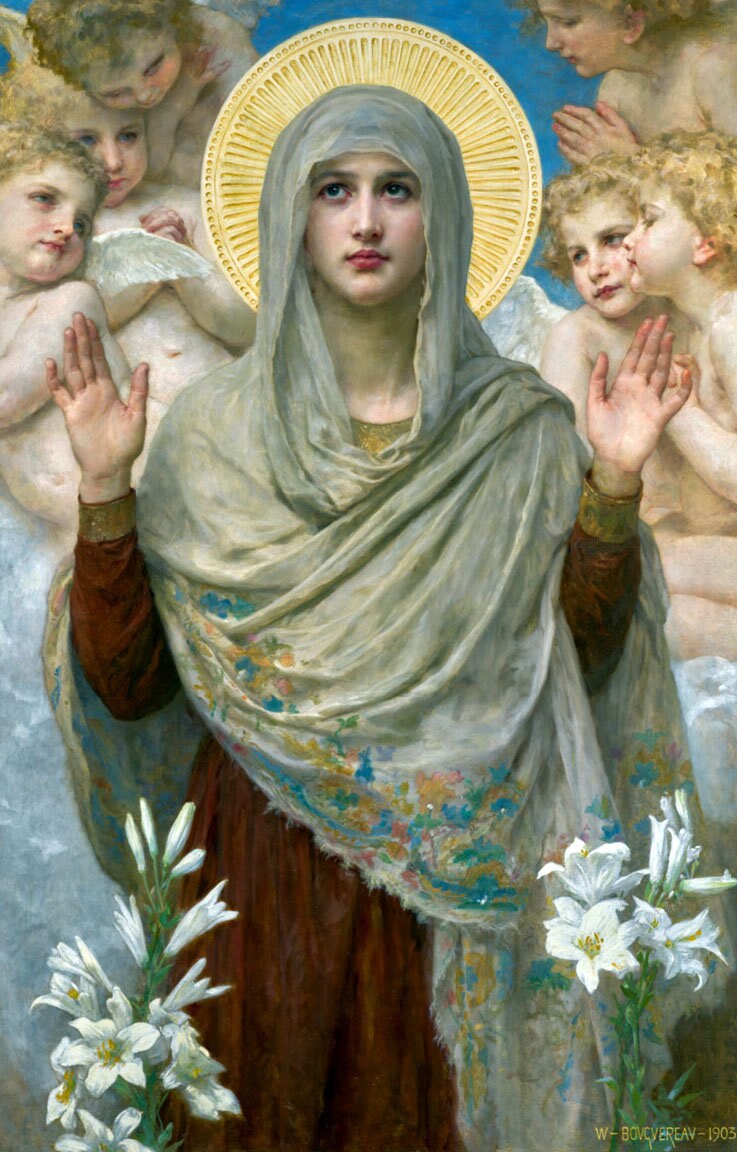 Framed Canvas Art Print Giclée or Poster WILLIAM BOUGUEREAU Ora Pro ...