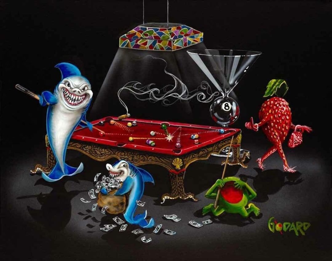 Pool Sharks Billiard Martini Girls Trick Glass Tile Mural Backsplash ...