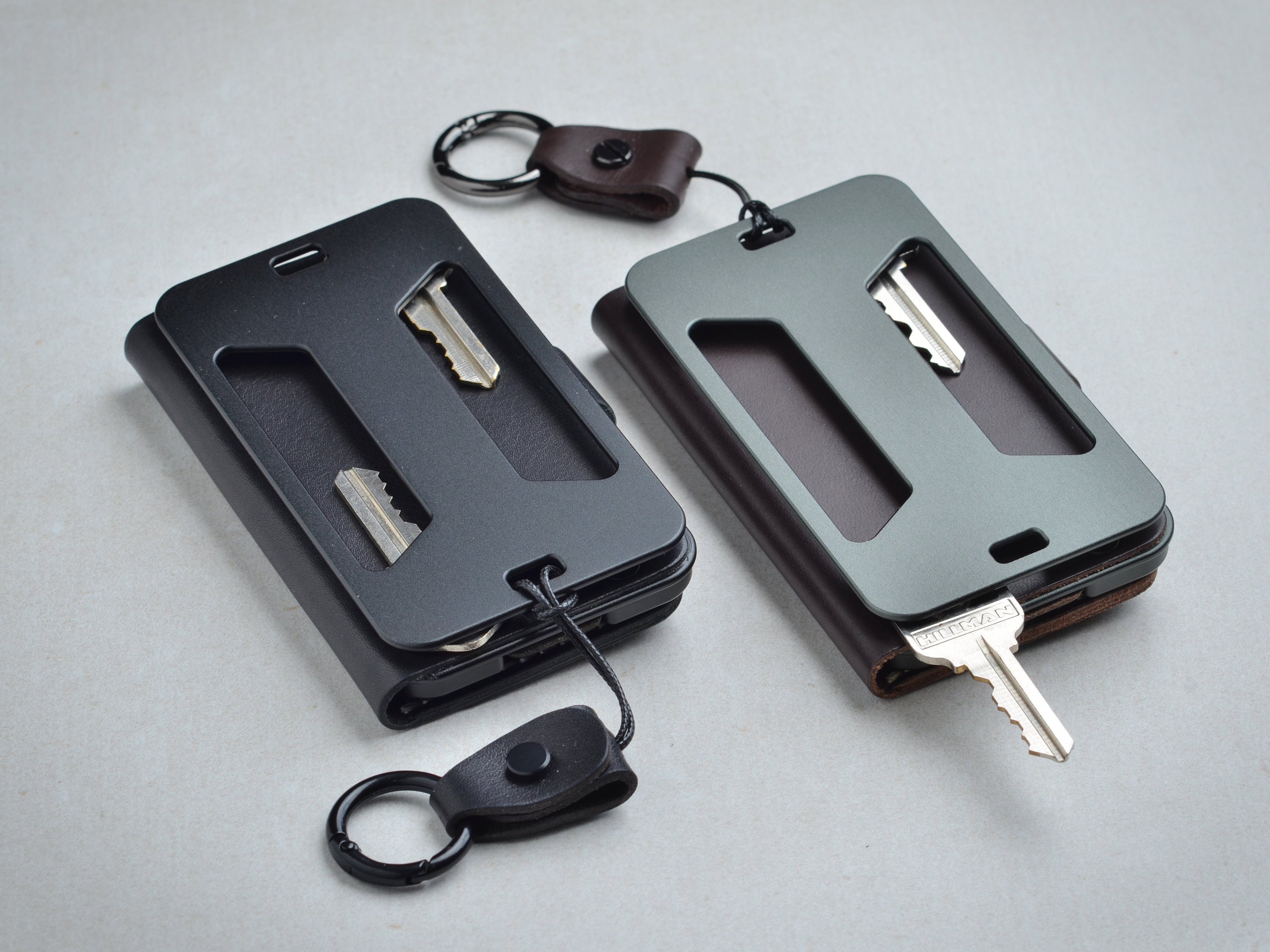 Keychain Wallet, Vegetable Tanned Leather, RFID Blocking, Key Organizer ...