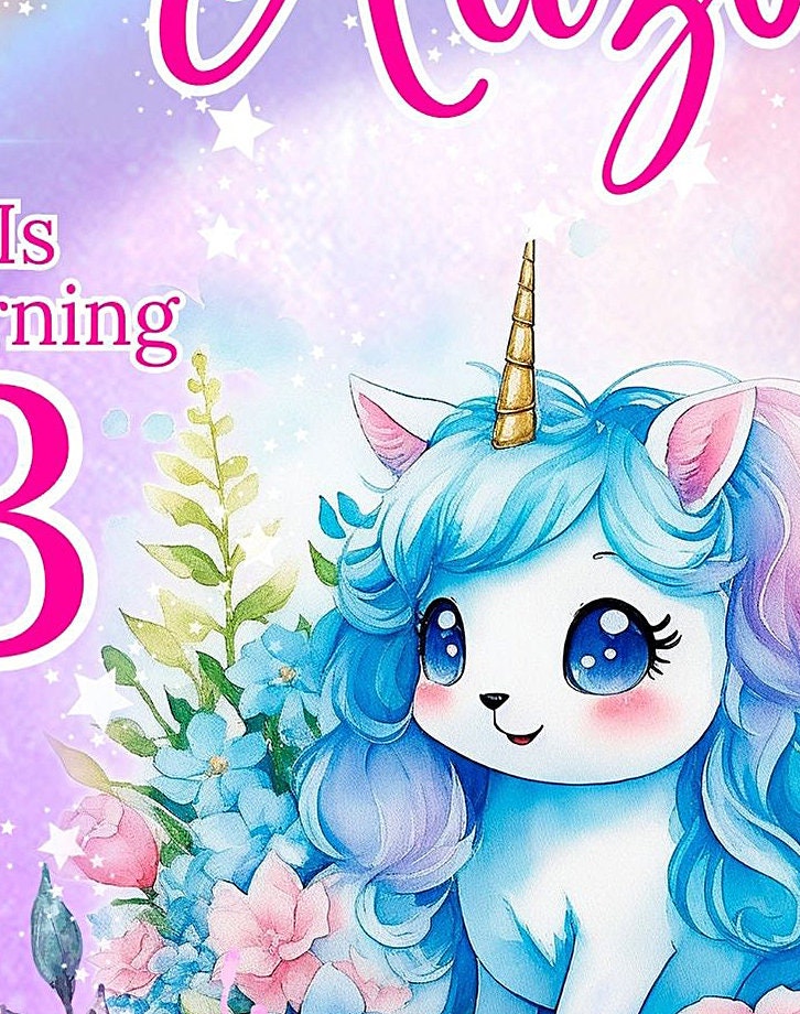 Editable Rainbow Unicorn Birthday Invitation - Etsy