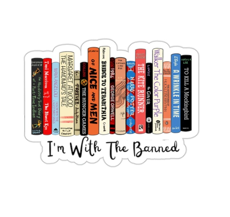 I'm With the Banned Sticker, Water Resistant, Banned Book Sticker ...
