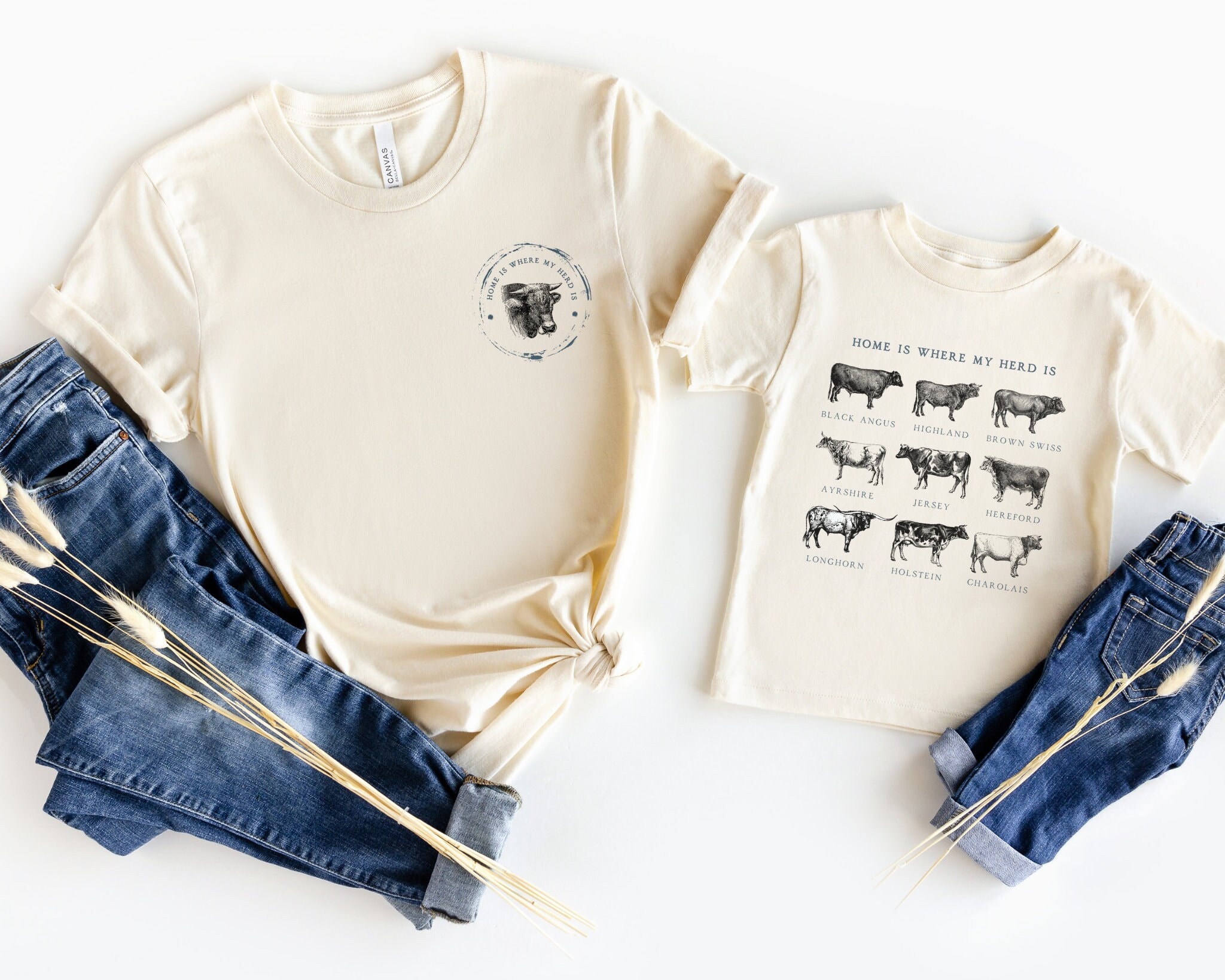 Matching Mommy and Me Cows Shirt Kids Farm Shirt Home is - Etsy