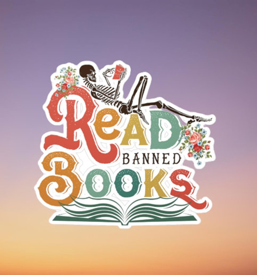 Read Banned Books Sticker Gift for Book Lover Teacher Vinyl Decal ...