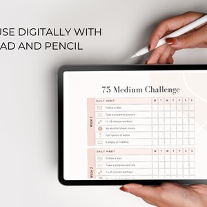 75 MEDIUM Challenge Progress Tracker, Tracker Bundle, Fitness Tracker ...