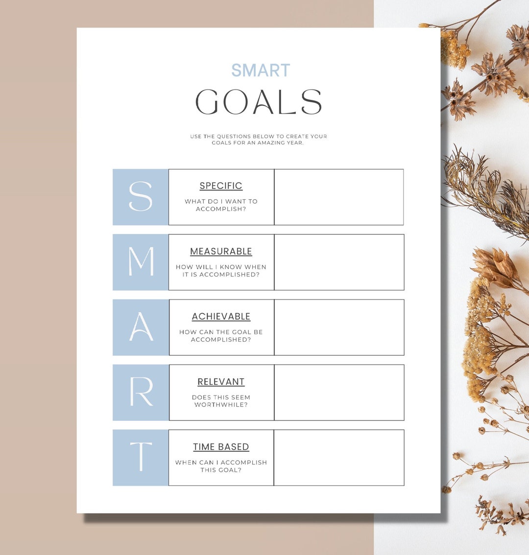 SMART Goals Tracker, Instant Downloadable PDF - Etsy