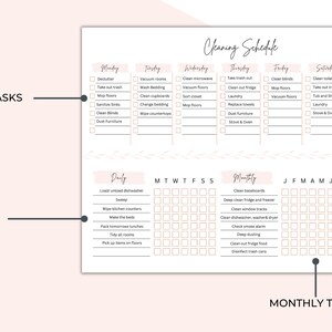 Editable Cleaning Schedule, Cleaning Checklist, Weekly, Monthly, Daily ...
