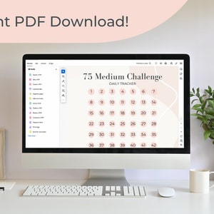 75 MEDIUM Challenge Progress Tracker, Tracker Bundle, Fitness Tracker ...