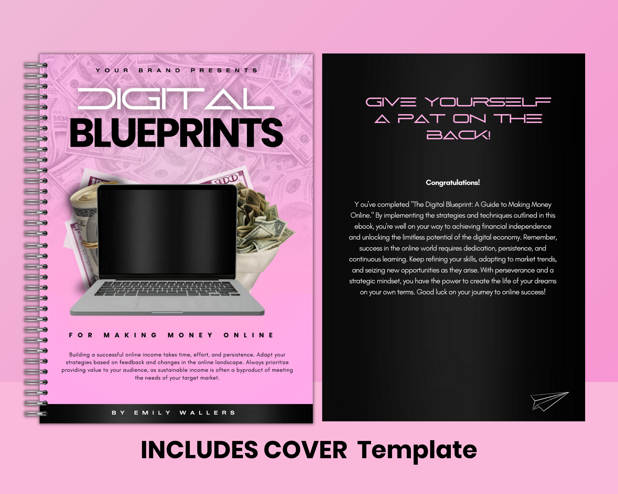 E- Book Cover Template,blueprint D.I.Y Digital Book,cash Flowing ...