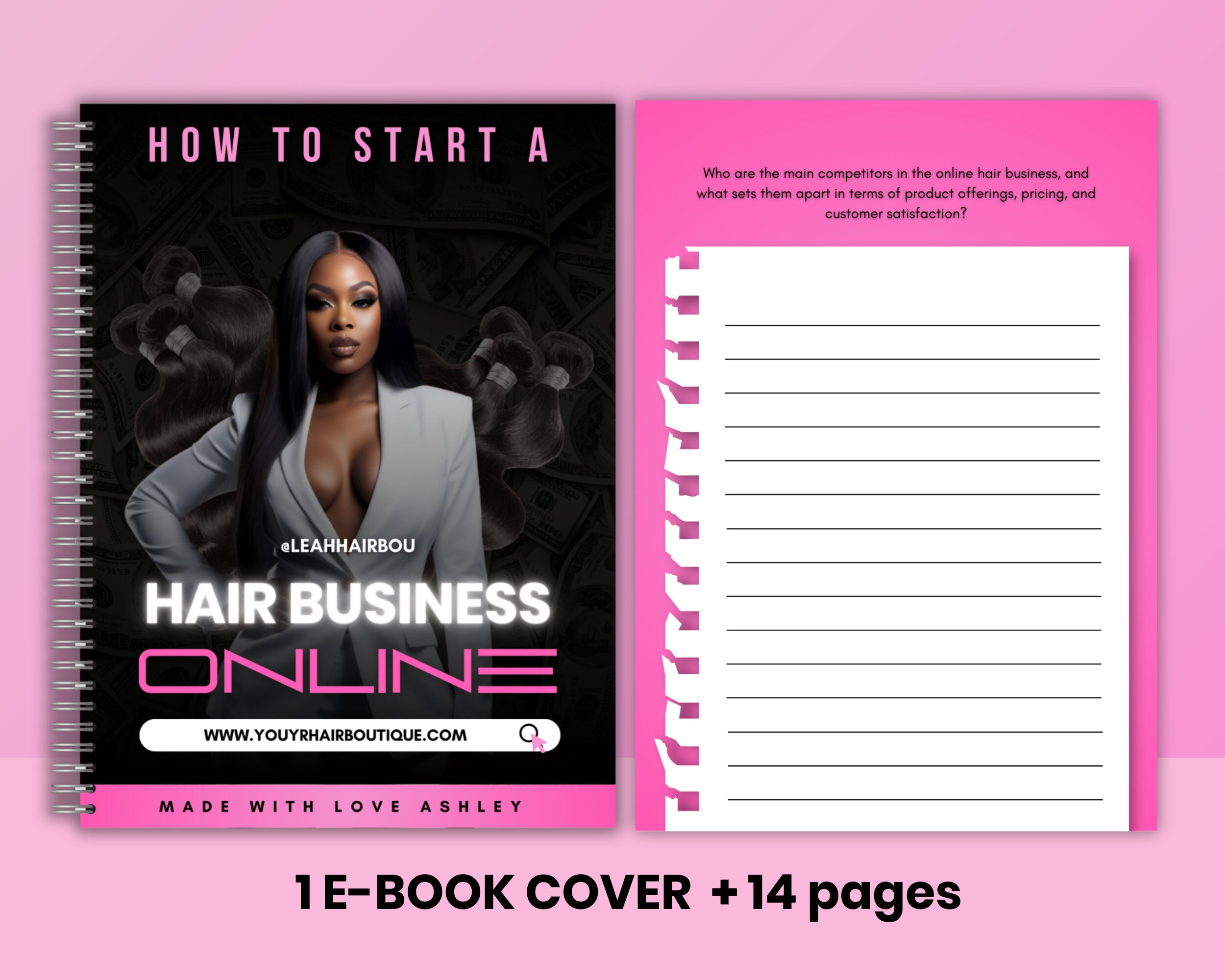 E- Book Cover Template,pink D.I.Y Digital Book,cash Flowing Clientele E ...