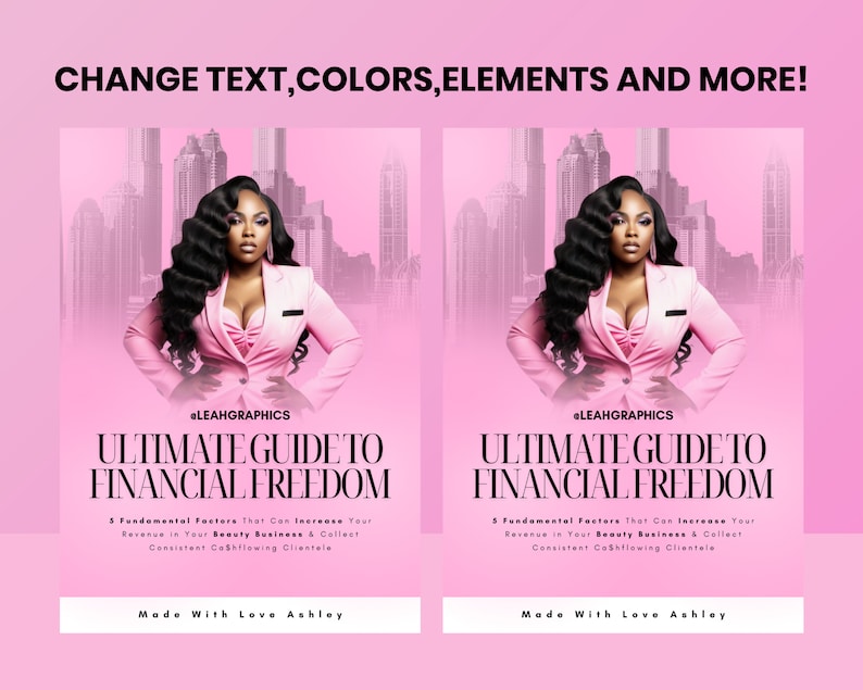 Pink Financial Freedom E Book Cover, Book Cover Design, Training Manual ...