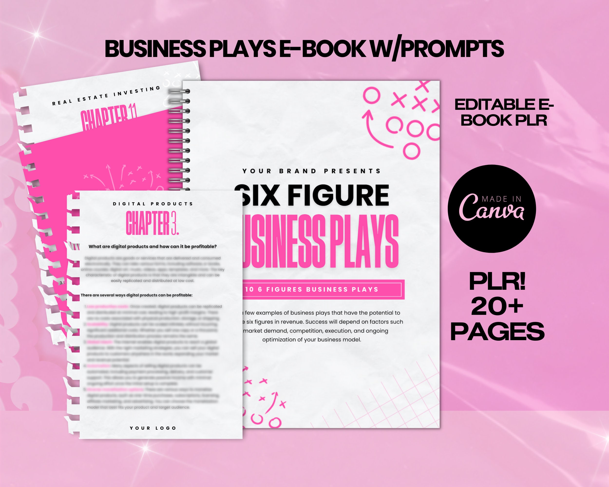 E- Book Cover Template,pink D.I.Y Digital Book,cash Flowing Clientele E ...