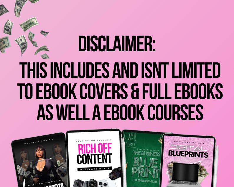 70+ MRR RESELL E- Book Cover Template, Pink D.I.Y Digital Book,cash ...