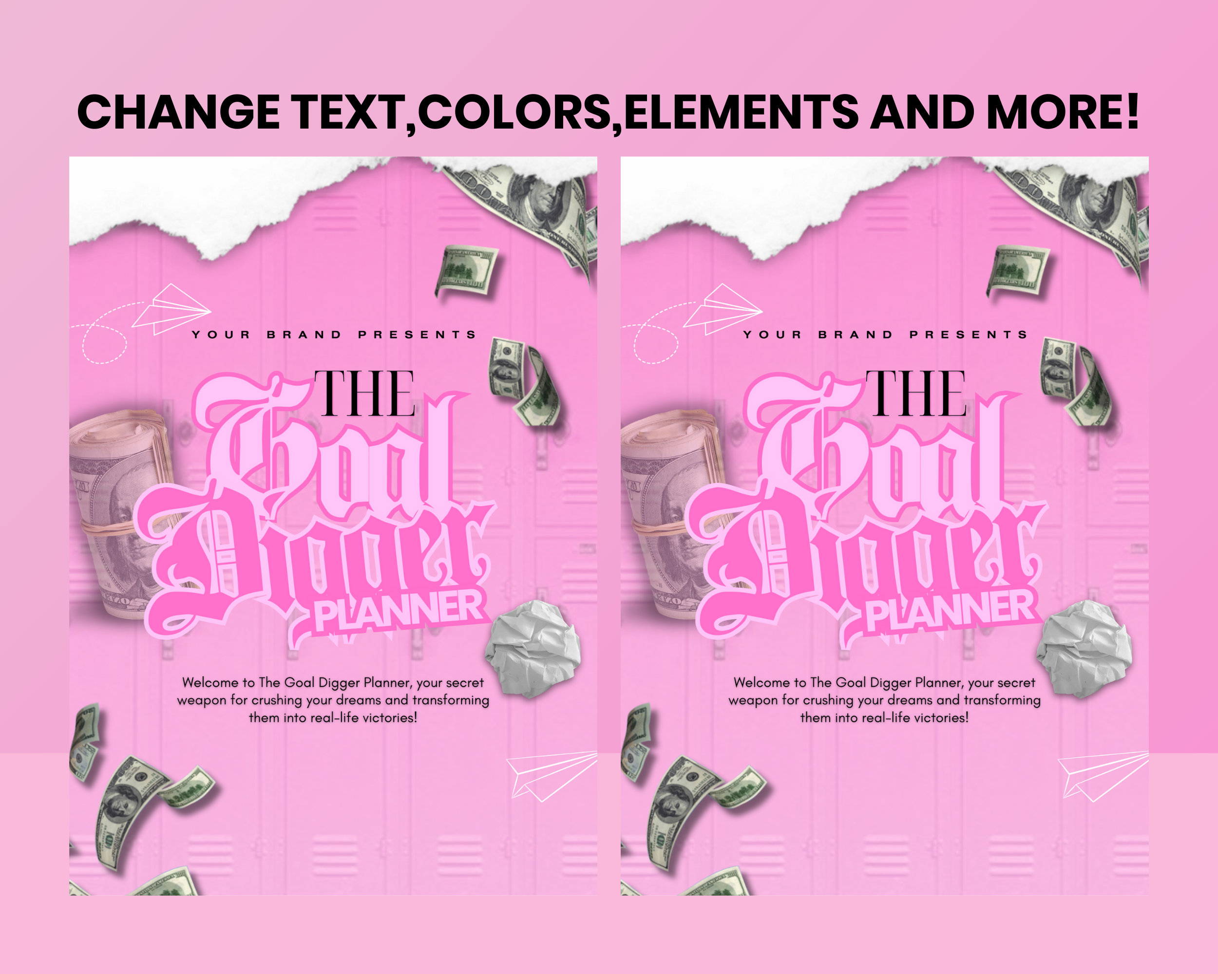 E- Book Cover Template,pink D.I.Y Digital Book,cash Flowing Clientele E ...