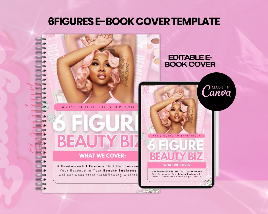 E- Book Cover Template,pink D.I.Y Digital Book,cash Flowing Clientele E-book,editable Digital ...