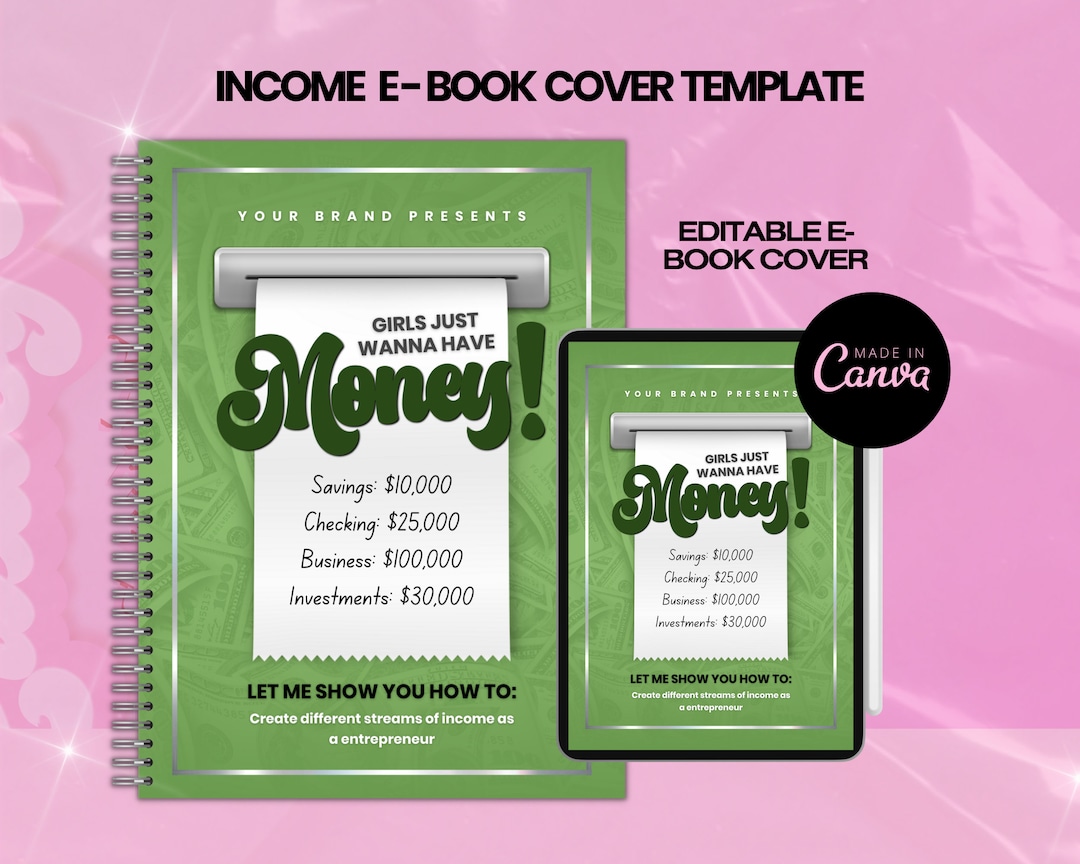 INCOME STREAM for Entrepreneurs Cover,green D.I.Y Digital Book,cash ...