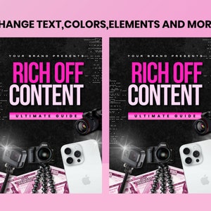 Rich off Content E-BOOK COVER Template,grow Your Content, White Label E ...