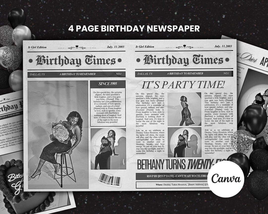 Vintage DIY Newspaper Invitation for a Memorable Birthday Bash ...