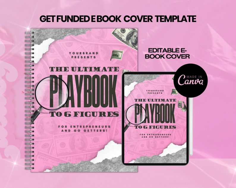 Pink Financial Freedom E Book Cover, Book Cover Design, Training Manual ...