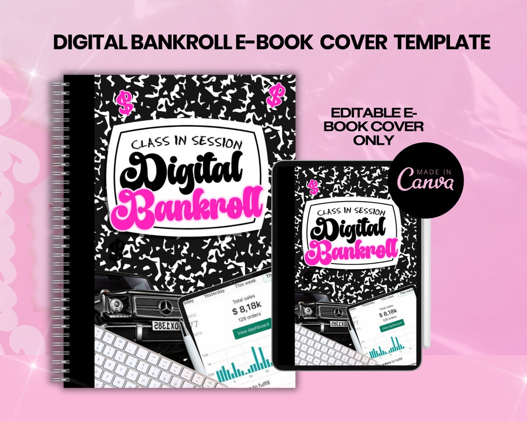 DIGITAL BANKROLL Pretty E- Book Template,pink D.I.Y Digital Book,cash ...