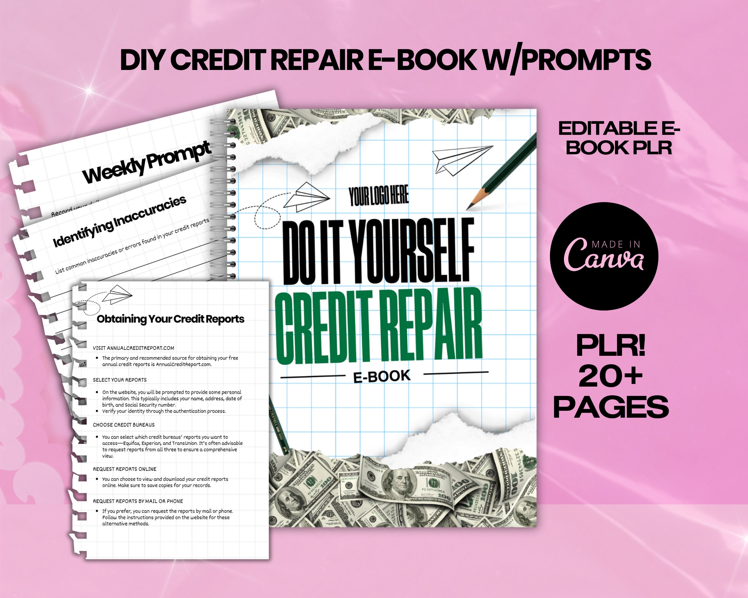 DIY CREDIT Repair E- Book Template,d.i.y Digital Book,side Hustle E ...