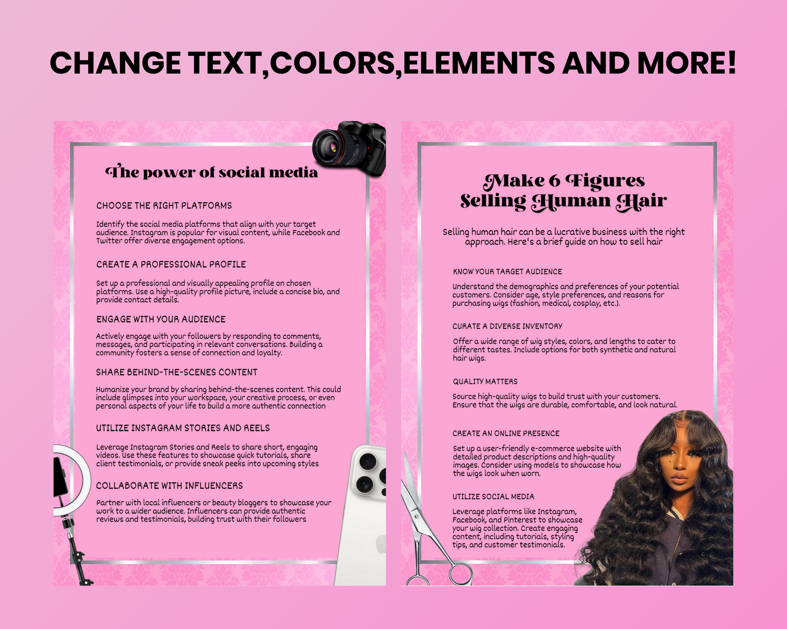 E- Book Cover Template,pink D.I.Y Digital Book,cash Flowing Clientele E ...