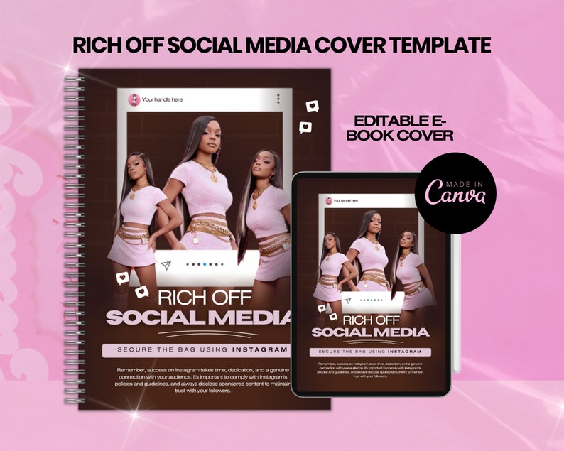 Melanin Social Media E-BOOK COVER Template, Grow Your Content, Content ...