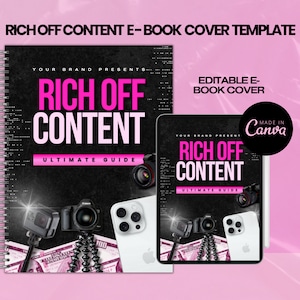 Rich off Content E-BOOK COVER Template,grow Your Content, White Label E ...