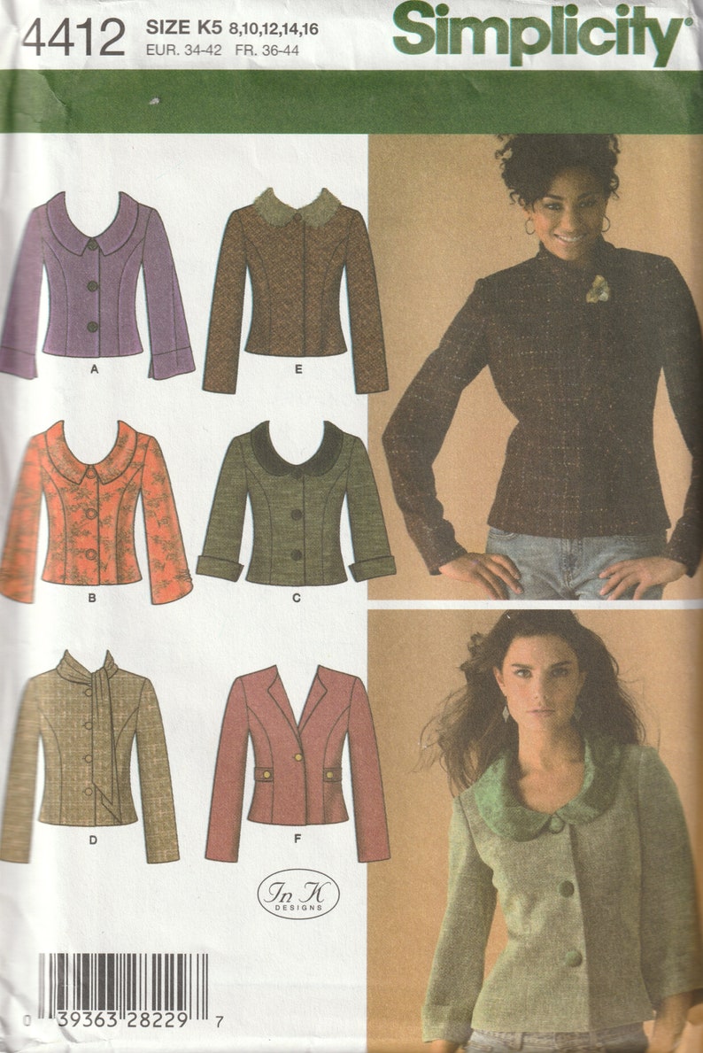 Simplicity 4412 Pattern for Jackets, Various Sizes - Etsy