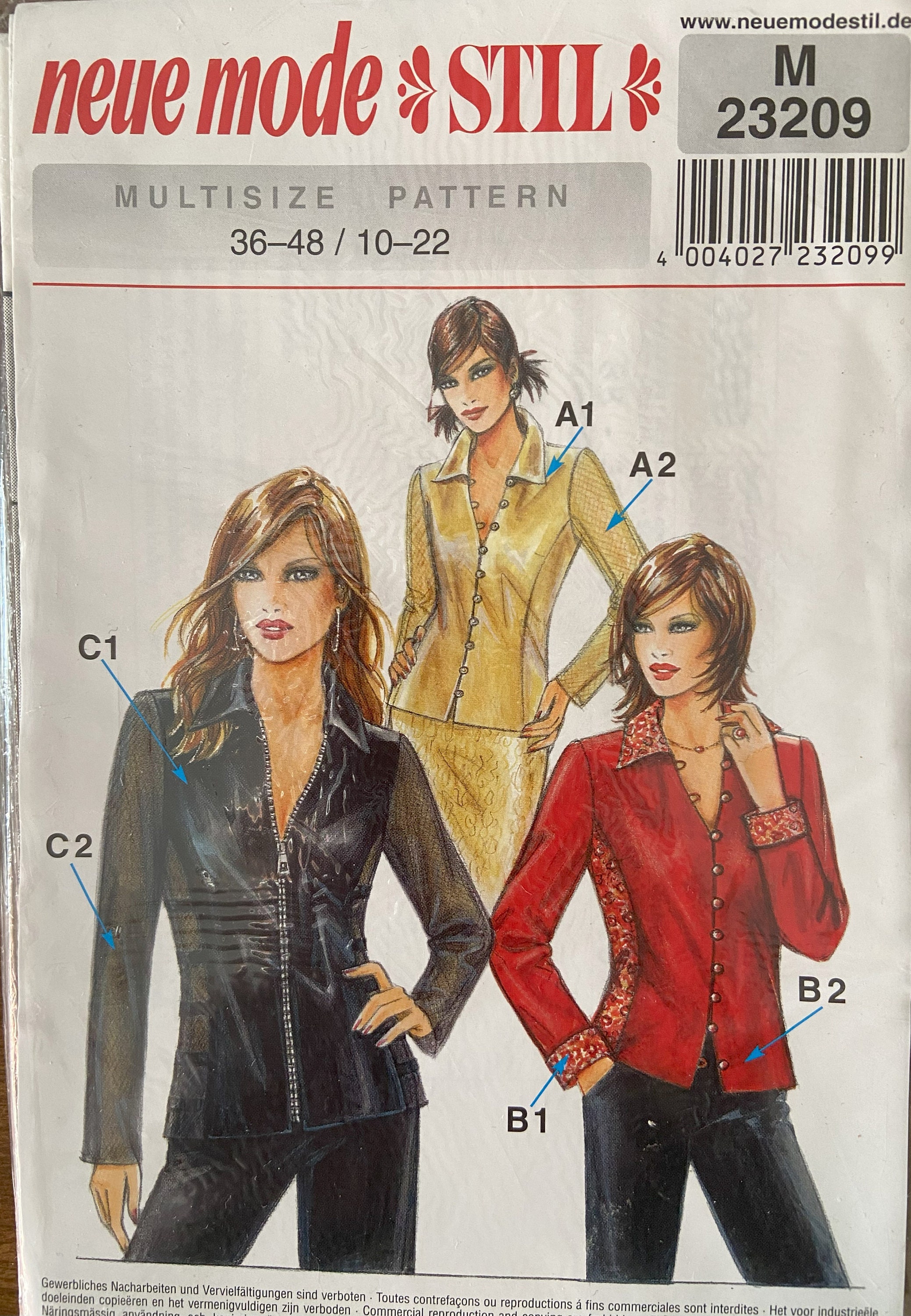 Neue Mode Stil 23209, Sewing Pattern, Top, Shirt, Suit - Etsy