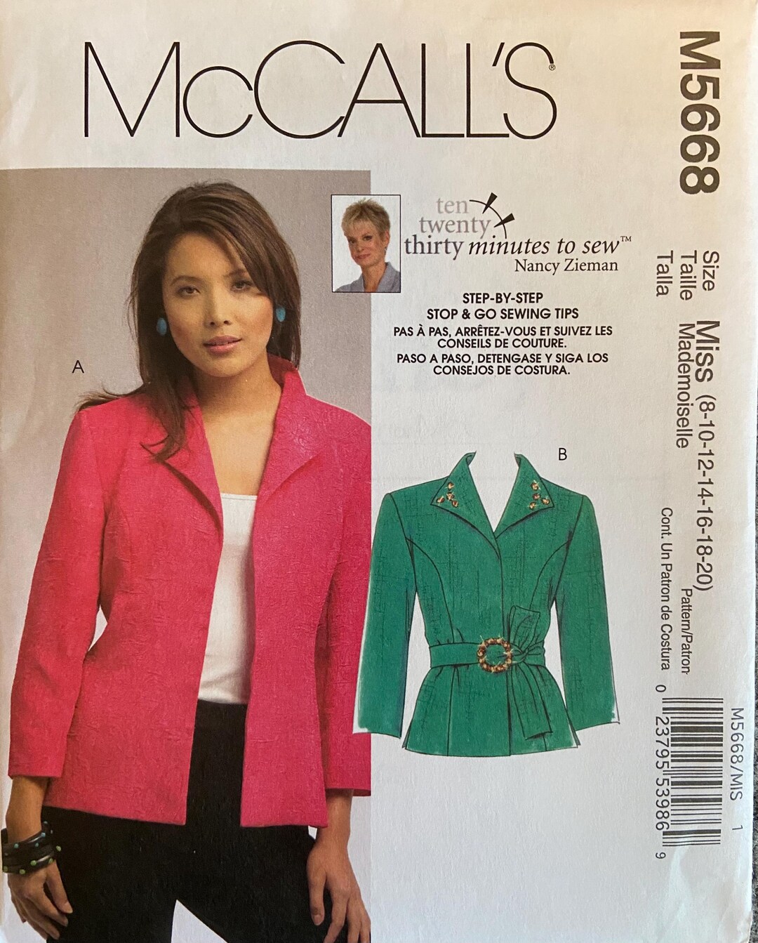Mccall's Jacket / Blazer Sewing Pattern, #5668, All Sizes - Etsy