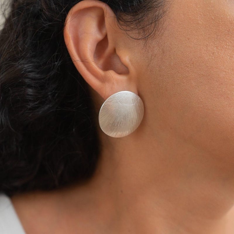 Large Disc Earrings - Etsy