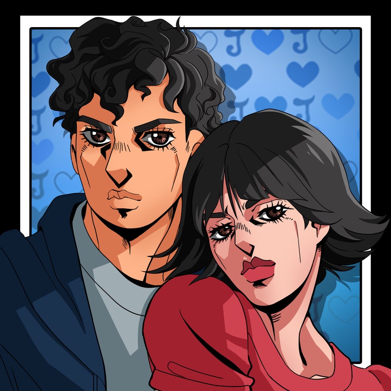 Jojo Custom Portrait Couple Shoulder-up Gift - Etsy