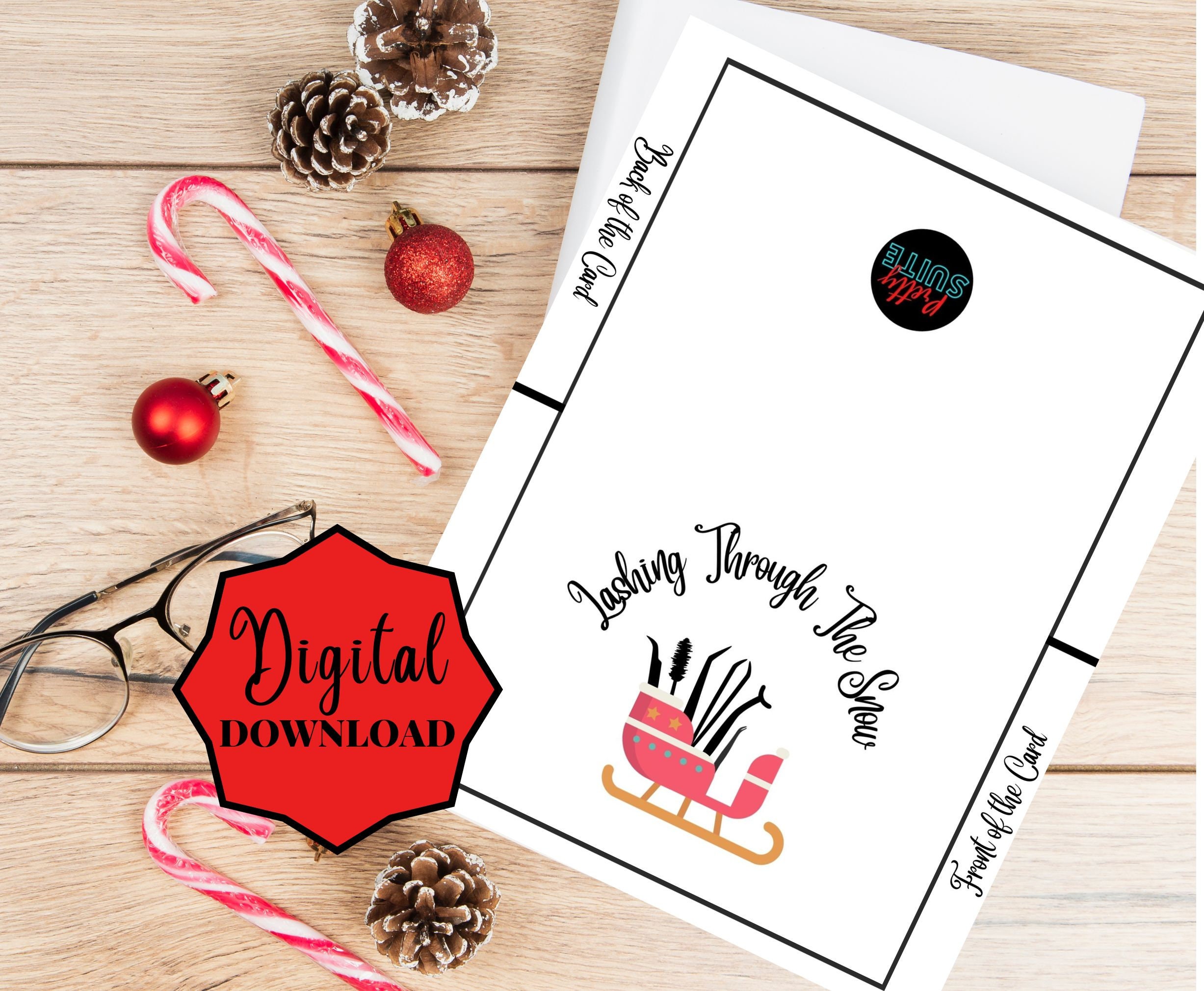 Printable Lash Card, Instant Download Lash Christmas Card, Lash Tech ...