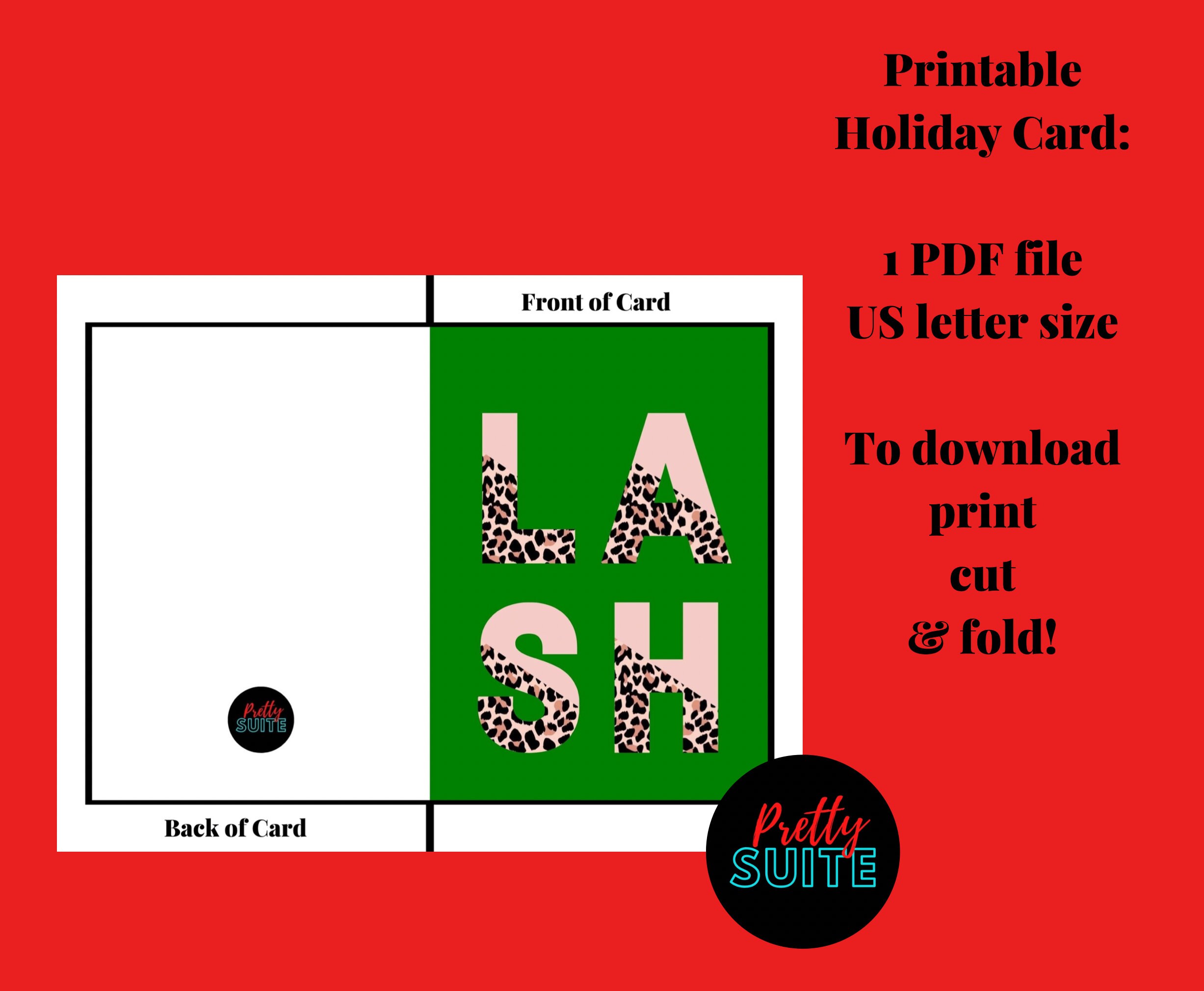 Printable Lash Card Instant Download Lash Holiday Card Lash - Etsy