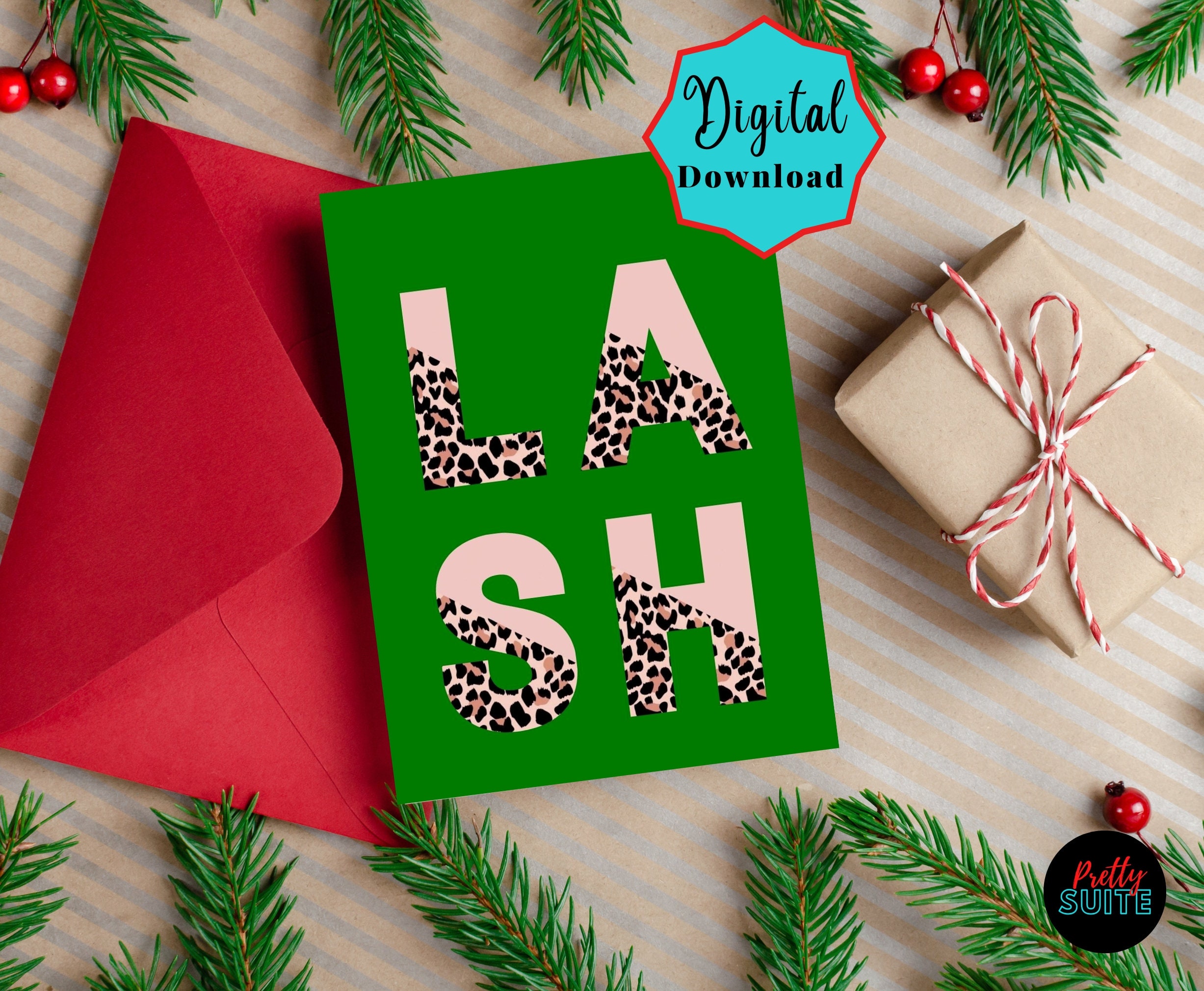 Printable Lash Card, Instant Download Lash Holiday Card, Lash Tech ...