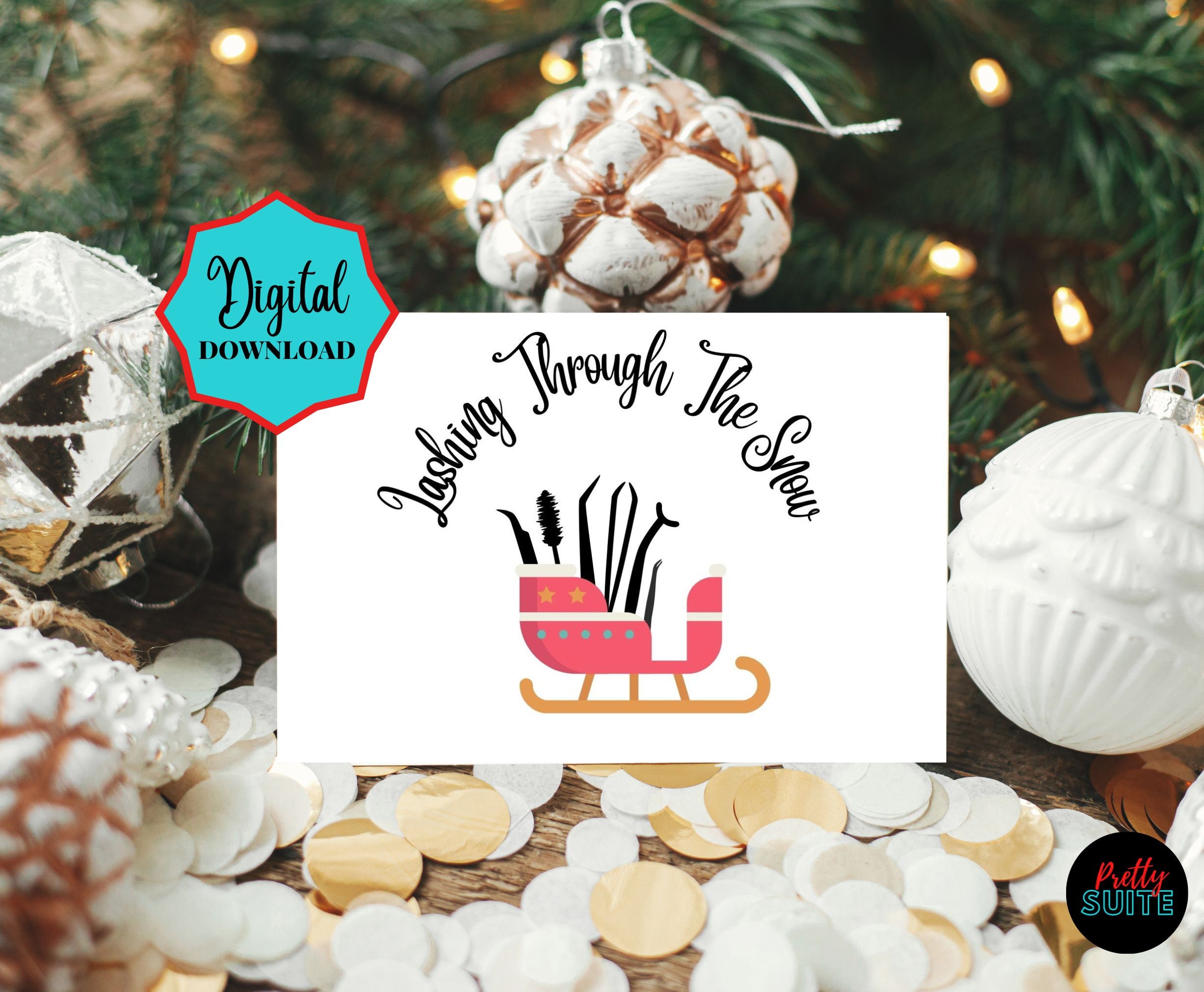 Printable Lash Card, Instant Download Lash Christmas Card, Lash Tech ...