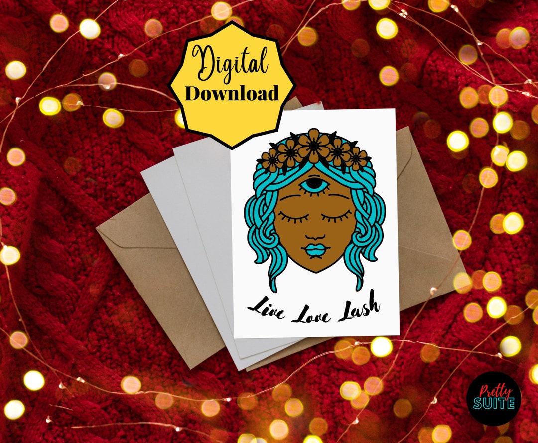 Printable Lash Card, Instant Download Lash Christmas Card, Lash Tech ...
