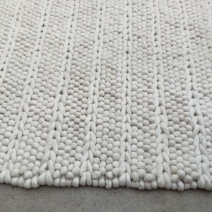 Hand Knitted Chunky Wool Loop Indoor Area Rug Bedroom Rug - Etsy